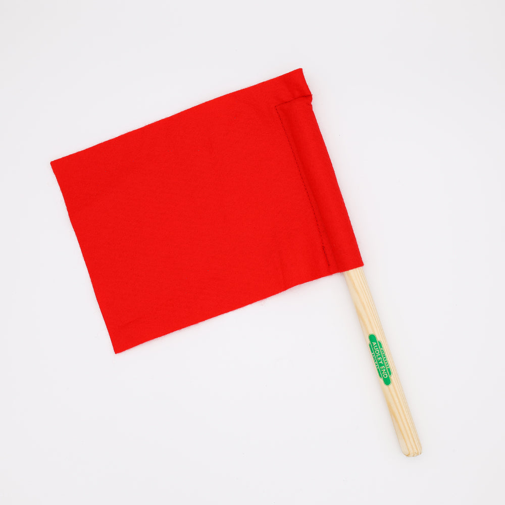 AEMR Guards Flag – Red – Wooden & Felt Railway Signal Flag for Kids ...